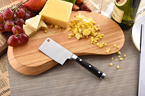 Seven Lotus Cheese Knife - Sharp Premium Stainless Steel Hatchet Blade - Original Home Essentials - Bar Tool Knives - Unique Gift - Perfect for Cutting Parmesan to Brie Cheeses - Great for Picnic