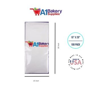 A1 Bakery Supplies Acid-Free White Tissue Paper 15 x 20, Pack of 100 Sheets