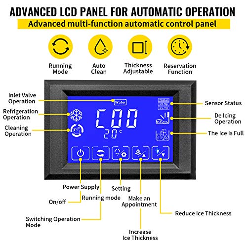 VEVOR 110V Commercial Ice Maker 400LBS/24H, 350LBS Large Storage Bin, ETL Approved, Clear Cube, Advanced LCD Panel, SECOP Compressor, Air Cooled, Quiet Operation, Include Scoop & Premium Water Filter