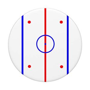 Hockey Rink Center Ice Face Off Circle Blue Line Red Line PopSockets PopGrip: Swappable Grip for Phones & Tablets