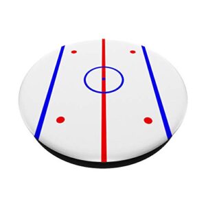 Hockey Rink Center Ice Face Off Circle Blue Line Red Line PopSockets PopGrip: Swappable Grip for Phones & Tablets