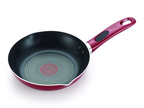 T-fal B03902 Excite ProGlide Nonstick Thermo-Spot Heat Indicator Dishwasher Oven Safe Fry Pan Cookware, 8-Inch, Red