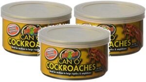 zoo med 3 pack of can o' cockroaches, 1.2 ounces each