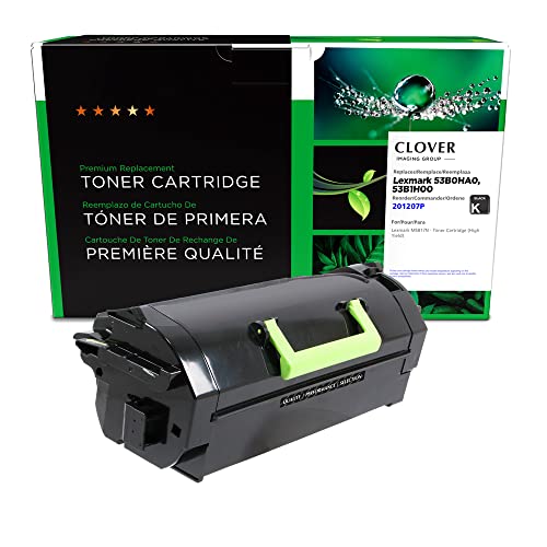 Clover Remanufactured Toner Cartridge for Lexmark 53B0HA0, 53B1H00 | Black | High Yield