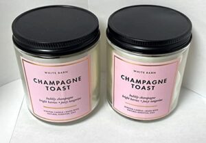 set of 2 bath and body works white barn champagne toast single wick candle 7 ounce each