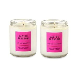 bath and body works cactus blossom single wick candle 7 oz. 2 set