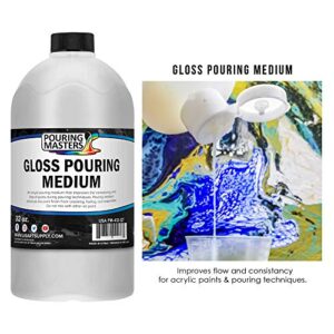 U.S. Art Supply Professional Gloss Pouring Effects Medium, 32 oz. (Quart) Bottle - Improves Flow Consistency, Artist Techniques to Create Cell Effects, Mix with Art Acrylic Paint, Adjusts Viscosity