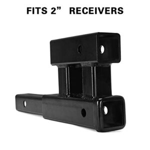 YITAMOTOR Dual Hitch Extension 2 inch Receiver Adapter Trailer Towing Bicycle Extender