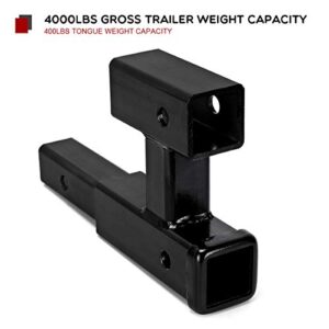 YITAMOTOR 2 inch Dual Receiver Extender Trailer Towing Hitch Extension Bicycle Extender (GTW- 4000 lb.)