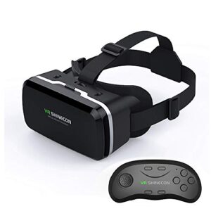 vr headset with remote controller,3d glasses virtual reality headset for vr games & 3d movies, vr headset for iphone & android phone,vr glasses suitable for kids and adults