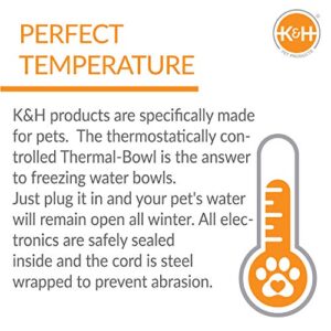 K&H Pet Products Thermal-Bowl Outdoor Heated Dog Bowl Blue 96 Ounces