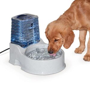 k&h pet products cleanflow filtered water bowl for medium and large dogs, pet drinking water fountain, dog water dispenser, granite medium 1.4 gallon & 1 gallon reservoir