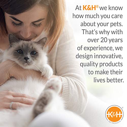 K&H Pet Products Thermo-Kitty Cuddle Up Indoor Heated Cat Bed For Dogs & Cats, Washable Pet Bed, Round Thermal Cat Mat With Short Bolster - Mocha 16 Inches