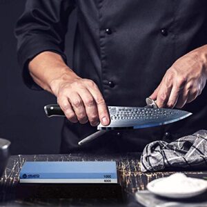 MIKARTO Chef Knife, 8 Inch Gyuto, Professional Grade - Japanese AUS-10 Super Steel Kitchen Knife with Hammer Finish - Ultra Sharp, High Carbon Kitchen Knives - Quality, All Purpose, Precision cutting.