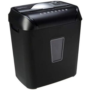 amazon basics 12 sheet cross-cut paper and credit card home office shredder, black