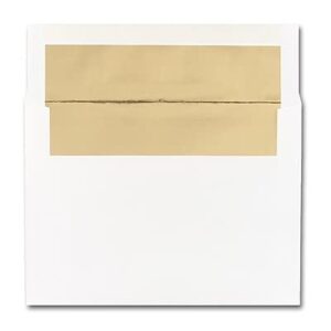 CEO Cards - Foil Stamped Thanksgiving Greeting Cards (Gold Border Leaves), 5.625x7.875 Inches, 25 Cards & 26 White with Gold Foil Lined Envelopes (TH1801)