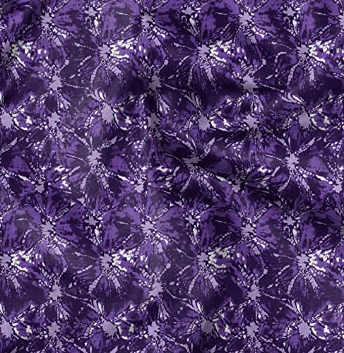 Soimoi Purple Heavy Canvas Fabric Batik Tie-Dye Print Upholstery Fabric, Fabric for Home Accents Fabric by The Yard 58 Inch Wide