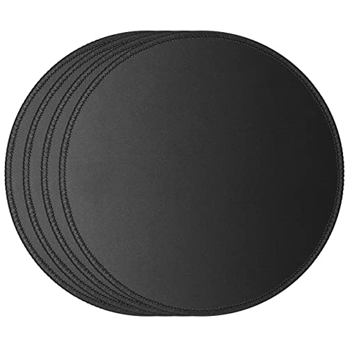 JIKIOU Round Mouse Pad, Anti Slip Rubber Round Mousepads Desktop Notebook Mouse Mat with Stitched Edge for Women Girl Men Kids Office Home Gaming Laptop, Small Size 7.9x7.9 inches, 4 Pack Black