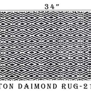 Ramanta Home 100% Cotton Diamond Rug 21x34 Hand Woven Reversible Washable Rug - Black,Farmhouse Bathroom Rugs,Entry Rugs,Rugs for Living Room,Rag Rug,Kitchen Rug Cotton,Machine Washable Rug,Woven Rug