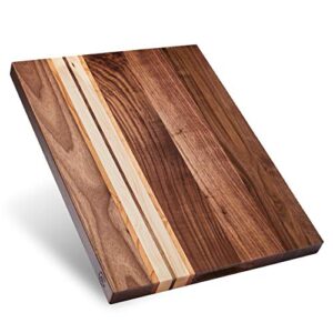 sonder los angeles, large walnut/cherry/maple wood cutting board for kitchen, charcuterie wooden board, sorting compartment, reversible 17x13x1.1 in (gift box included)