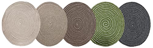 Hand Woven Round Area Rugs Living Room Bedroom Study Computer Chair Cushion Base Mat Round Carpet Lifts Basket Swivel Chair Pad Coffee Table Rug(2' Round, Light Camel)