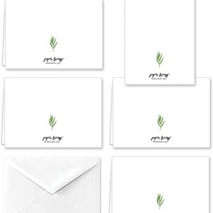 Paper Frenzy Elegant Ferns Thank You Note Cards and Envelopes - 25 pack