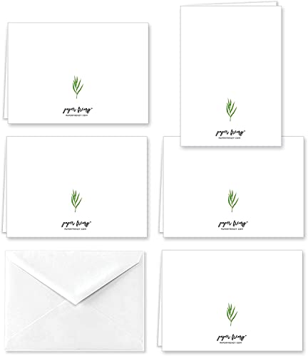 Paper Frenzy Elegant Ferns Thank You Note Cards and Envelopes - 25 pack