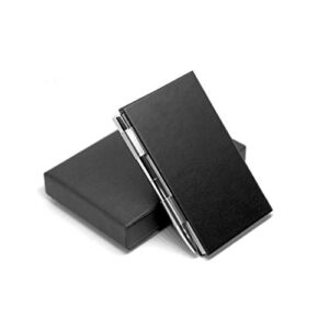 mf accessible trends leather pocket notepad steel case holder with pen and refillable paper for to do lists and note jotting (the expert)