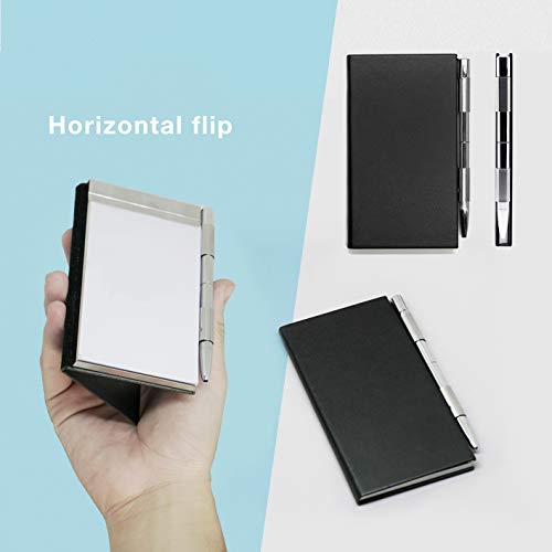 MF accessible trends Leather Pocket Notepad Steel Case Holder with Pen and Refillable Paper for To Do Lists and Note Jotting (The Expert)