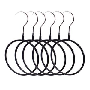 ounona 5pcs metal belt ring hanger for ties belts scarves shawls pashminas (black)