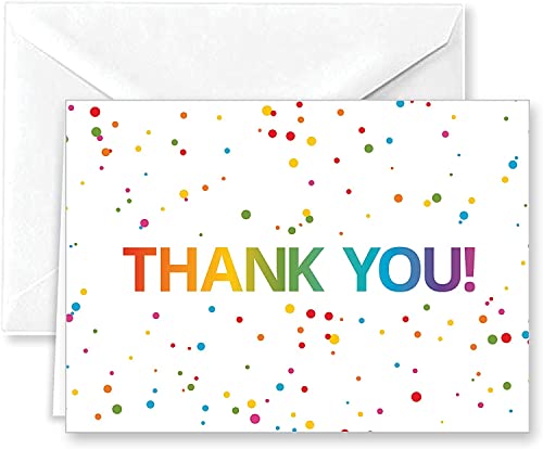 Paper Frenzy Rainbow Thank You Note Cards and Envelopes - 25 pack