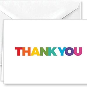 Paper Frenzy Rainbow Thank You Note Cards and Envelopes - 25 pack