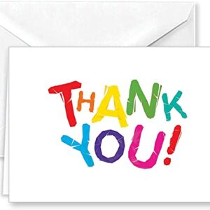 Paper Frenzy Rainbow Thank You Note Cards and Envelopes - 25 pack