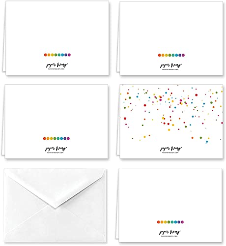 Paper Frenzy Rainbow Thank You Note Cards and Envelopes - 25 pack