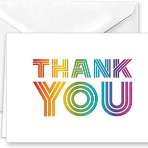 Paper Frenzy Rainbow Thank You Note Cards and Envelopes - 25 pack