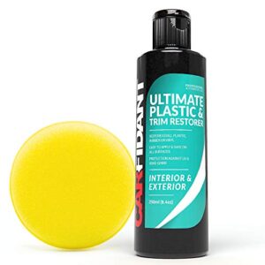 carfidant trim & plastic restorer - restores faded and dull plastic, rubber, vinyl back to black! protectant and sealant from uv & dirt - easy to apply!…