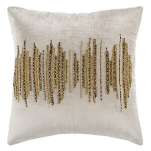 Safavieh Deston Darling Throw Pillow, 22"x22", Beige/Gold