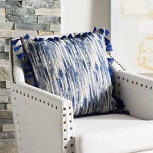 safavieh marni throw pillow, blue/cream