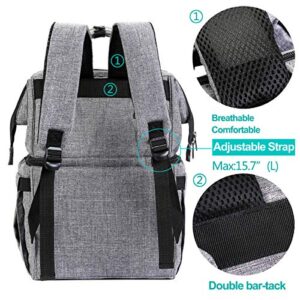 AmHoo Insulated Lunch Box Cooler Backpack Waterproof Leak-proof Lunch Bag Tote For Men Women Hiking Beach Picnic Trip with Strongest YKK Zipper Gray