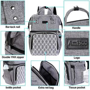 AmHoo Insulated Lunch Box Cooler Backpack Waterproof Leak-proof Lunch Bag Tote For Men Women Hiking Beach Picnic Trip with Strongest YKK Zipper Gray