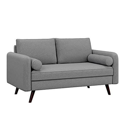 Lifestyle Solutions Calgary Upholstered Loveseat, (59" Long x 32" Deep), Grey