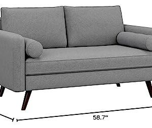 Lifestyle Solutions Calgary Upholstered Loveseat, (59" Long x 32" Deep), Grey