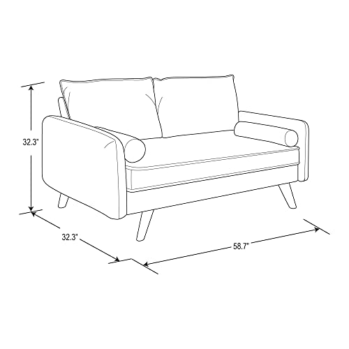 Lifestyle Solutions Calgary Upholstered Loveseat, (59" Long x 32" Deep), Grey