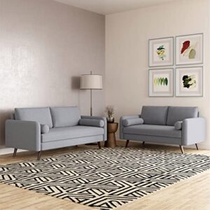 Lifestyle Solutions Calgary Upholstered Loveseat, (59" Long x 32" Deep), Grey