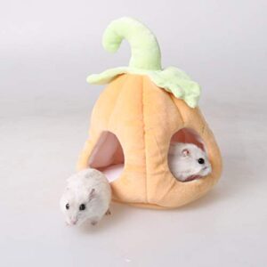 POPETPOP Pumpkin Design Guinea Pig Hamster Sleeping Bed - Warm Small Animal House Bed - Cosy Winter Snuggle Bed Cushions for Hamster, Chinchillas, Squirrels, Guinea Pig and Other Small Pets