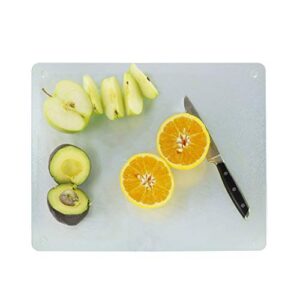 Vance 12 x 10 inch Clear Surface Saver Tempered Glass Cutting Board | Best Kitchen Chopping Board for Food Prep | BPA-Free | Non-Porous