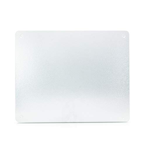 Vance 12 x 10 inch Clear Surface Saver Tempered Glass Cutting Board | Best Kitchen Chopping Board for Food Prep | BPA-Free | Non-Porous