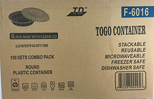 TD F6016 16oz. 150-Pack BPA Free Microwavable Meal Prep Container with Lid