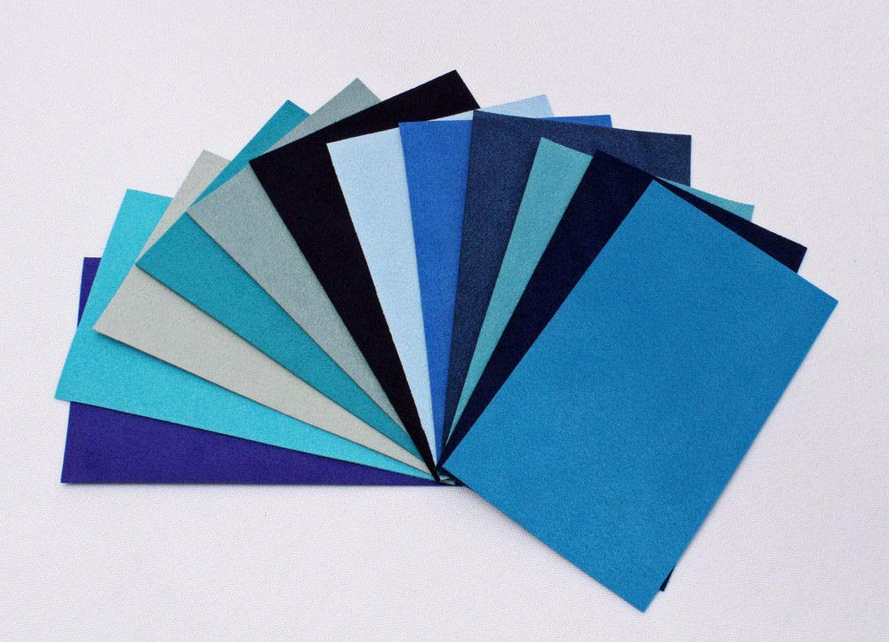 Ultrasuede® ST (Soft) 6 Piece Variety Pack - Assorted 3"x 5" Precuts - Blue Blues Aqua (U008.02)