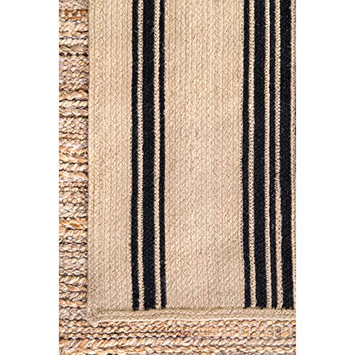 nuLOOM Striped Brenna Jute Area Rug, 5' x 8', Natural